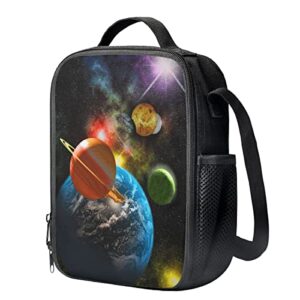 TOADDMOS Universe Planet Galaxy Backpacks for Teens Boy School Backpack with Lunch Bag and Pencil Case, 3 Pieces School Bag Set for Kids