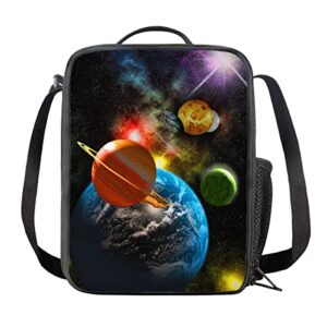 TOADDMOS Universe Planet Galaxy Backpacks for Teens Boy School Backpack with Lunch Bag and Pencil Case, 3 Pieces School Bag Set for Kids