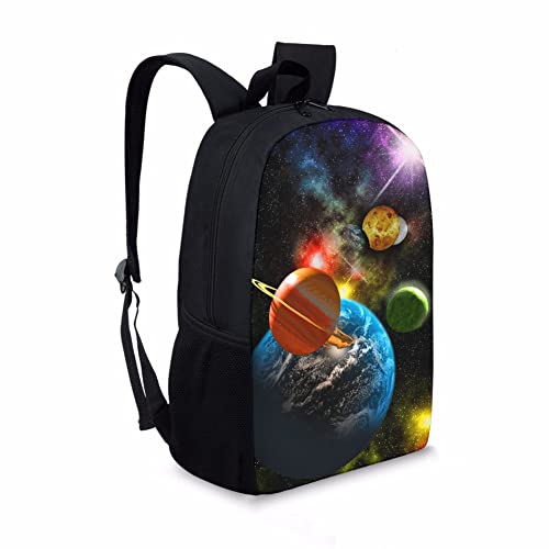 TOADDMOS Universe Planet Galaxy Backpacks for Teens Boy School Backpack with Lunch Bag and Pencil Case, 3 Pieces School Bag Set for Kids