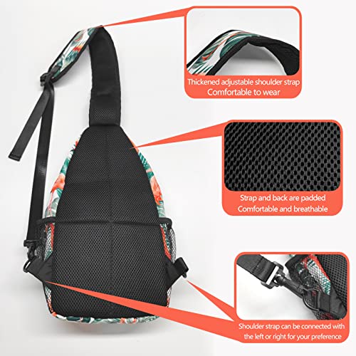 Docsckus Unisex Waterproof Sling Bag Casual Crossbody Shoulder Backpack Chest Daypack for Men Women Travel Sport Hiking Gym Flamingo