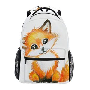 alaza cute little fox animal print large backpack personalized laptop ipad tablet travel school bag with multiple pockets