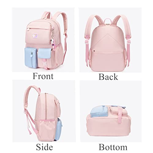 Kawaii Colorful Casual Girls Backpack Elementary Schoolbag Sweet and Cute Children's Backpack with Charm