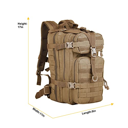 XWLSPORT Small Military Tactical Backpack 30L Assault Backpack Tactical Bag Coyote