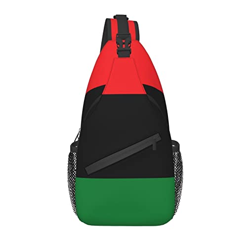 AMRANDOM Sling Bag Sling Backpack Crossbody Chest Bag Daypack for Hiking Travel (Black Lives Matter Flag African American Flag)