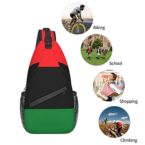 AMRANDOM Sling Bag Sling Backpack Crossbody Chest Bag Daypack for Hiking Travel (Black Lives Matter Flag African American Flag)