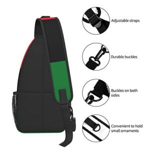 AMRANDOM Sling Bag Sling Backpack Crossbody Chest Bag Daypack for Hiking Travel (Black Lives Matter Flag African American Flag)