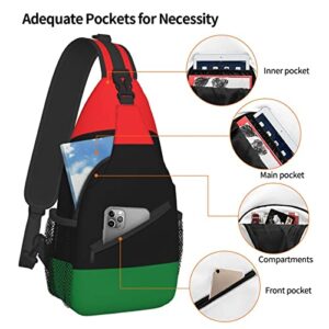 AMRANDOM Sling Bag Sling Backpack Crossbody Chest Bag Daypack for Hiking Travel (Black Lives Matter Flag African American Flag)