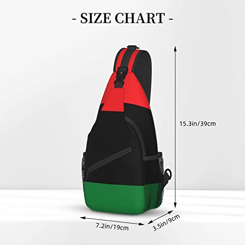 AMRANDOM Sling Bag Sling Backpack Crossbody Chest Bag Daypack for Hiking Travel (Black Lives Matter Flag African American Flag)