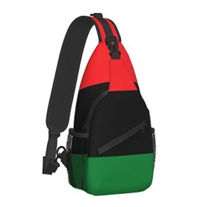 AMRANDOM Sling Bag Sling Backpack Crossbody Chest Bag Daypack for Hiking Travel (Black Lives Matter Flag African American Flag)