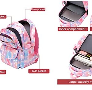 JiaYou School Backpack Sets 3pcs Stars Prints Daypack For Teens Girls Primary School Students(Blue Stars,22 Liters)