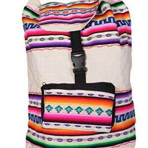 Mandina Fine Wools / White-Andean Motifs Cotton Fabric Multipurpose Backpack