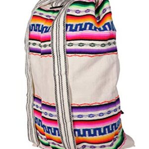 Mandina Fine Wools / White-Andean Motifs Cotton Fabric Multipurpose Backpack