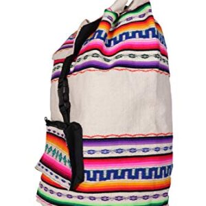 Mandina Fine Wools / White-Andean Motifs Cotton Fabric Multipurpose Backpack