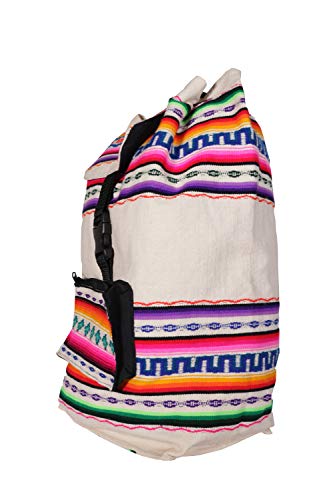 Mandina Fine Wools / White-Andean Motifs Cotton Fabric Multipurpose Backpack