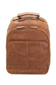 frye mens logan multi zip backpack, cognac, one size us