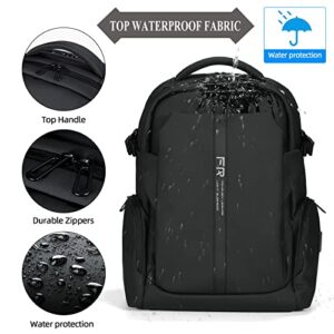 FENRUIEN 15.6 Inch Large Laptop Backpack for Men 3-layer Protection Waterproof USB Business Work Casual Day Pack Lightweight Daily Bag College Backpack