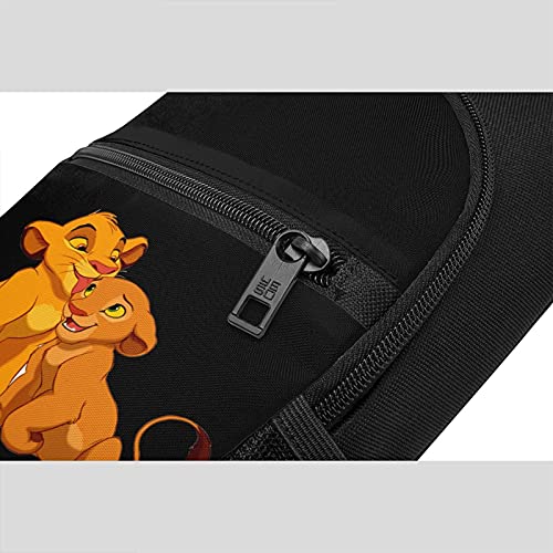 atgzfdr Anime Simba The King Lion Chest Pack Unique Crossbody Sling Bags Backpack Rucksack Shoulder Bag Beach Bag For Men Women, Black