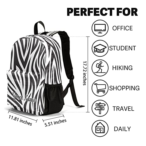 Anneunique Custom Cute African Girl Backpack with Name Waterproof Shoulder Bag for Gift Hiking Camper