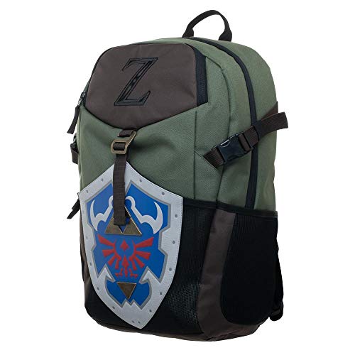 Nintendo Zelda Video Game Link Shield Green Canvas Backpack