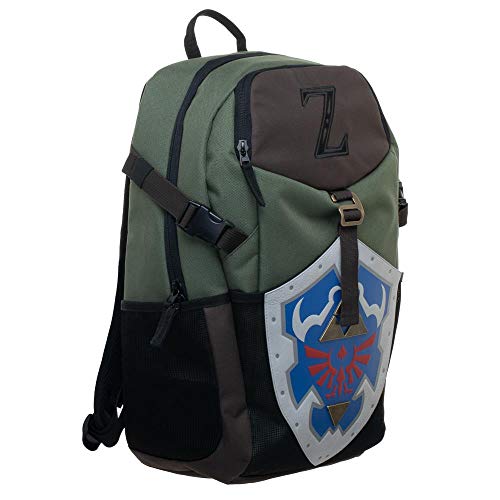 Nintendo Zelda Video Game Link Shield Green Canvas Backpack