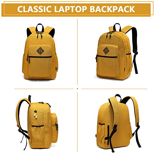 Backpack for Men and Women,ChaseChic WaterResistant Lightweight School Backpacks 15-in Laptop College Travel Bookbags,Yellow