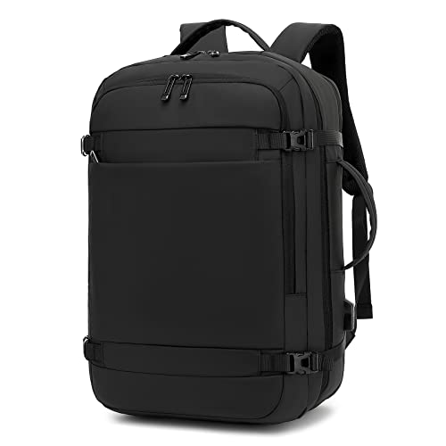 AUGUR Travel Backpack,17″ Laptop Backpack Men Travel Carry on Business Backpack With USB Charging Port Waterproof Work/Weekender Backpack(Black)