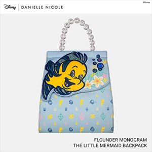 Danielle Nicole Disney Flounder Backpack, Monogram Small Handbag Purse, Multi-Colored, Standard