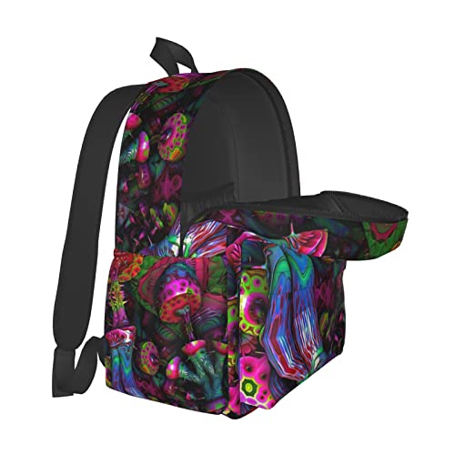 Trippy Mushroom Backpack 3d Anime Bookbag Large Capacity Laptop Backpacks Lightweight School Bag For College Students Travel Girls Boys