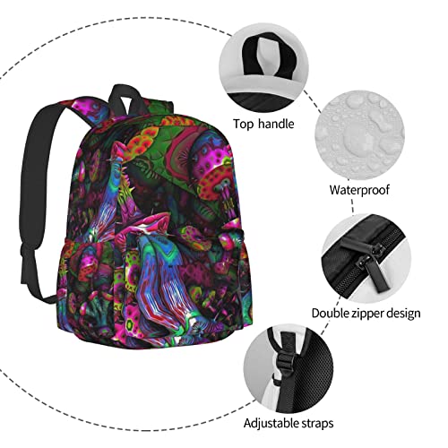 Trippy Mushroom Backpack 3d Anime Bookbag Large Capacity Laptop Backpacks Lightweight School Bag For College Students Travel Girls Boys