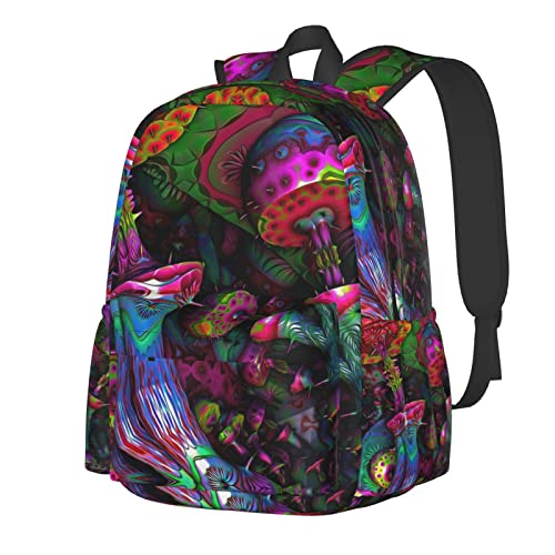 Trippy Mushroom Backpack 3d Anime Bookbag Large Capacity Laptop Backpacks Lightweight School Bag For College Students Travel Girls Boys