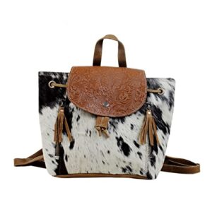 myra bag must have backpack upcycled cowhide & leather s-2843