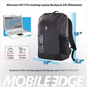 Alienware m17 Pro Gaming Laptop Backpack 15-Inch to 17-Inch, Gray/Black, (AWM17BPP)