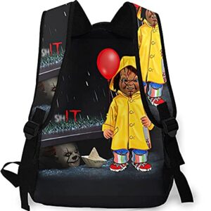 Horror Movie Chu-CKY Backpack Laptop Travel Bag Durable Waterproof for School College Student Knapsack