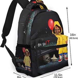 Horror Movie Chu-CKY Backpack Laptop Travel Bag Durable Waterproof for School College Student Knapsack