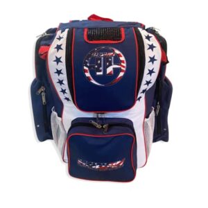 Hagan H-3.0 Multi-Sport Backpack Bag, Hockey, Baseball, Softball, lacrosse, field hockey - Large (Blk/Blue)