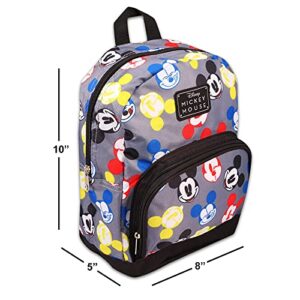 Fast Forward New York Disney Mickey Mouse Preschool Backpack for Kids, Toddlers ~ 5 Pc School Supplies Bundle with Canvas 10 inch Mini Backpack, 300 Stickers, Pens, and More