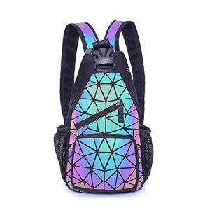 luminous geometric backpacks women purses and handbags holographic reflective bags iridescent backpack d