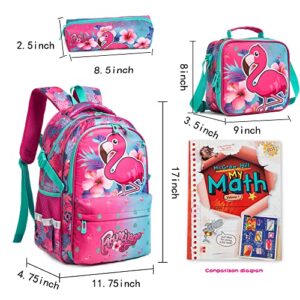 MOHCO Kids Backpack 16 in School Bookbag with Insulated Lunch Box Pencil Case Lightweight Student Bookbag for Girls and Boys