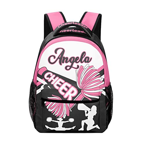 XOZOTY Cheerleader Backpack Custom Personalized Book Bags with Name Cheer Pom Pink