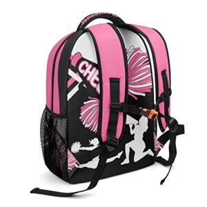 XOZOTY Cheerleader Backpack Custom Personalized Book Bags with Name Cheer Pom Pink