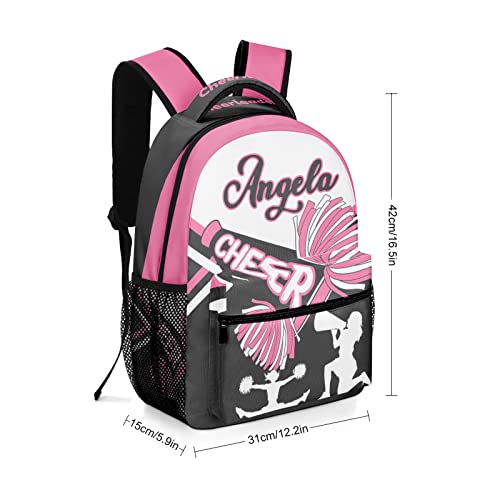 XOZOTY Cheerleader Backpack Custom Personalized Book Bags with Name Cheer Pom Pink