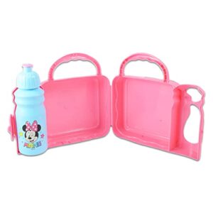 Fast Forward Minnie Mouse Mini Backpack with Lunch Box Set - Bundle with 11" Minnie Backpack, Minnie Mouse Lunch Bag, Water Bottle, Stickers, More | Minnie Backpack for Toddlers