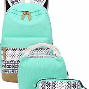 School Backpacks for Teen Girls Lightweight Canvas Backpack Bookbags Set Medium