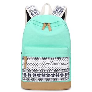 School Backpacks for Teen Girls Lightweight Canvas Backpack Bookbags Set Medium