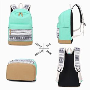 School Backpacks for Teen Girls Lightweight Canvas Backpack Bookbags Set Medium