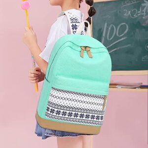 School Backpacks for Teen Girls Lightweight Canvas Backpack Bookbags Set Medium