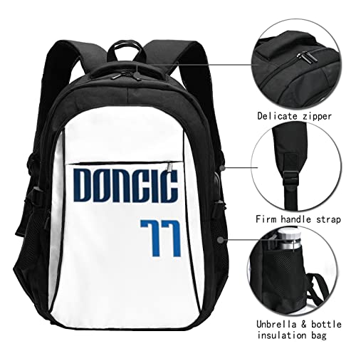 Luka #77 Doncic Adult Youth Backpacks Student Bag Laptop Bag Bookbag Usb Backpack For Daily