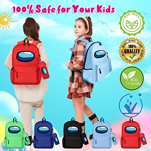 JOIXXV Kids School Backpack for Girls Boys, Student Bookbag Laptop Backpack with Lunch Box, Travel Teenagers Game Fans Gifts, Waterproof 17inch Outdoor Camping Red