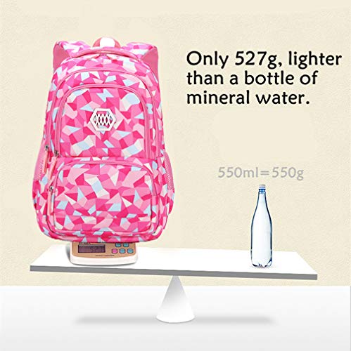 Ladyzone Camo School Backpack Lightweight Schoolbag Travel Camp Outdoor Daypack (Style-A Rosy)