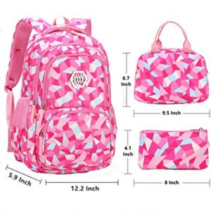 Ladyzone Camo School Backpack Lightweight Schoolbag Travel Camp Outdoor Daypack (Style-A Rosy)